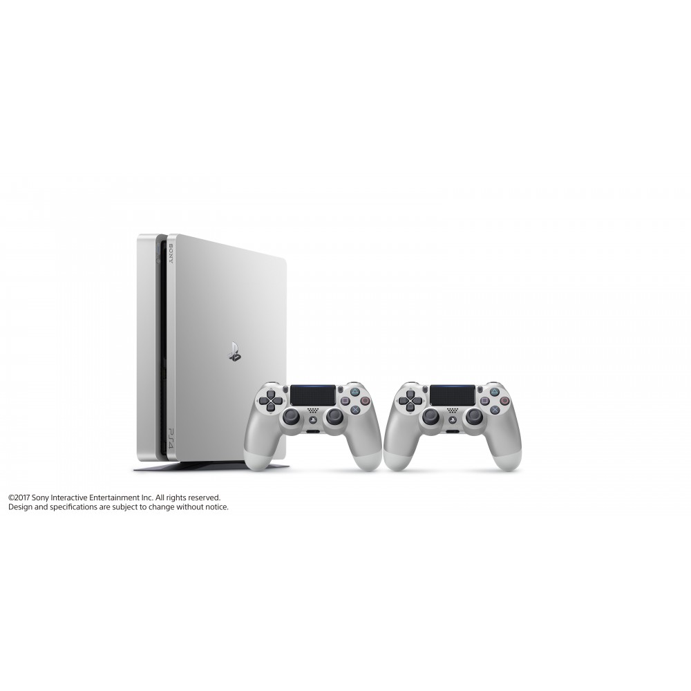 PS4 SLIM 500 Gb CONSOLA PLAYSTATION 4 PLATEADA SILVER + 2 DUALSHOCK V2 ...